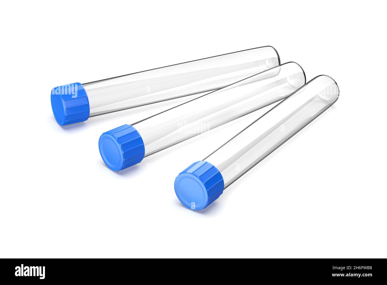 Empty test tubes on white background Stock Photo - Alamy
