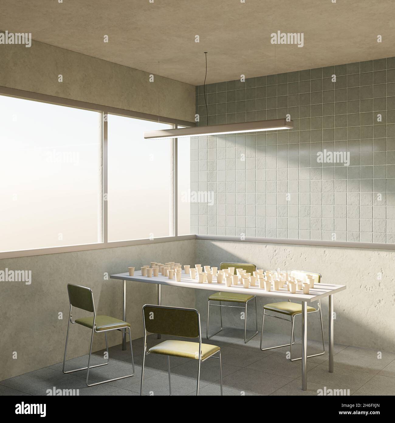 Empty interview room or office with chairs. Waiting room. Surreal ...