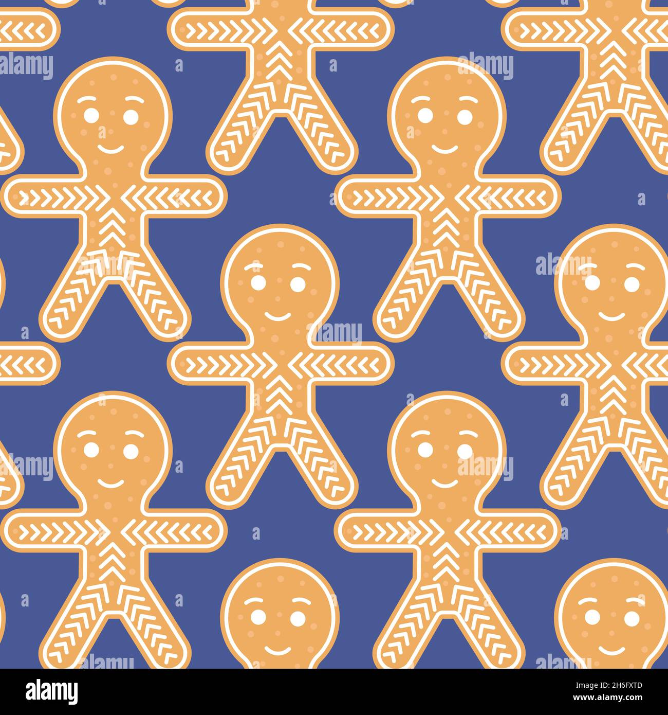 Gingerbread man seamless pattern. Christmas festive background. New ...