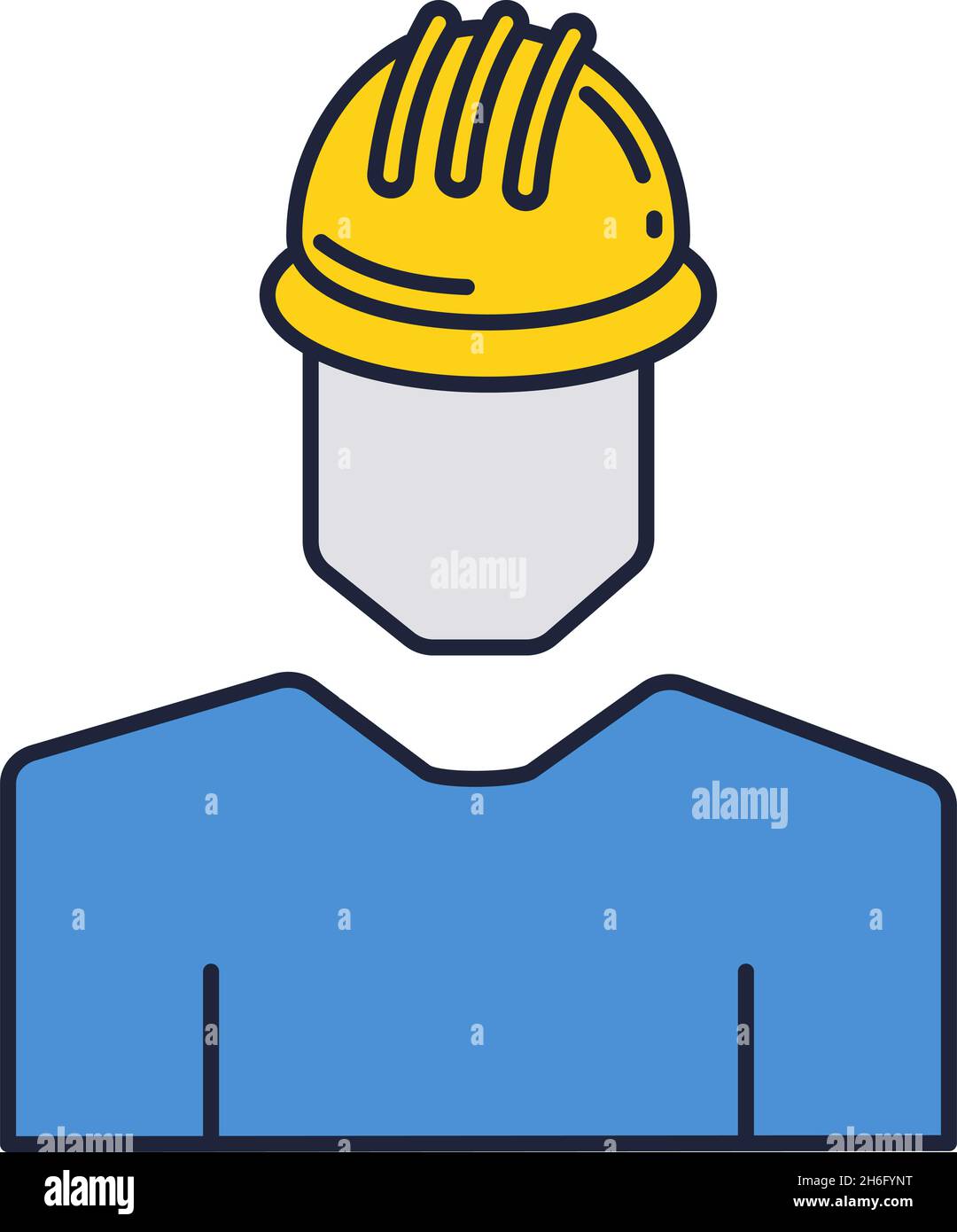 Vector engineer worker icon man portrait isolated Stock Vector Image ...