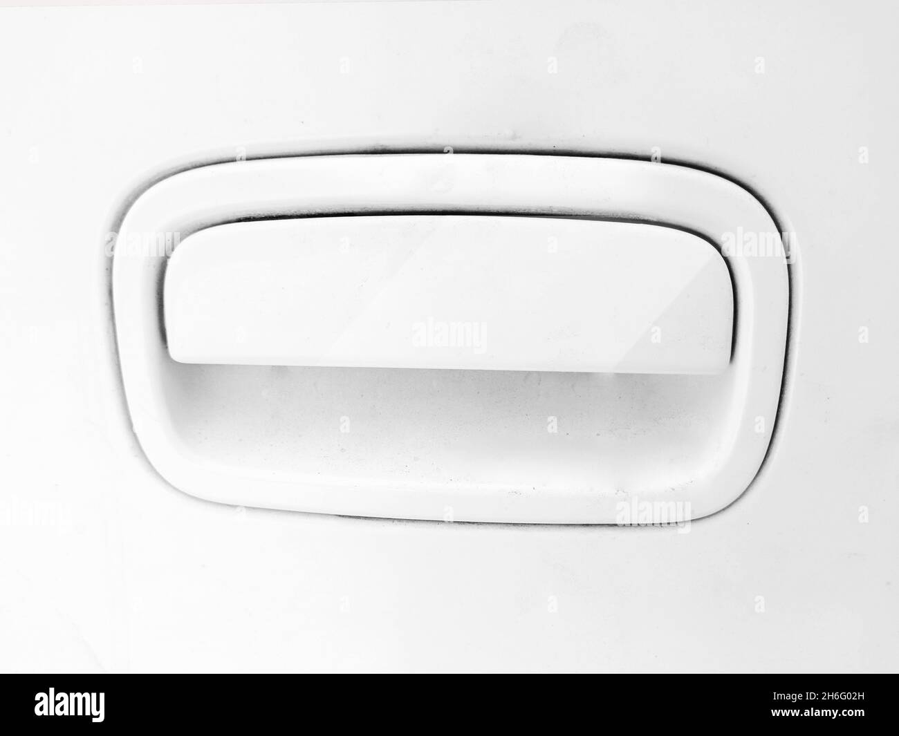 Car Trunk Lock Handle in Bright Color with Clean white spot. Modern ...