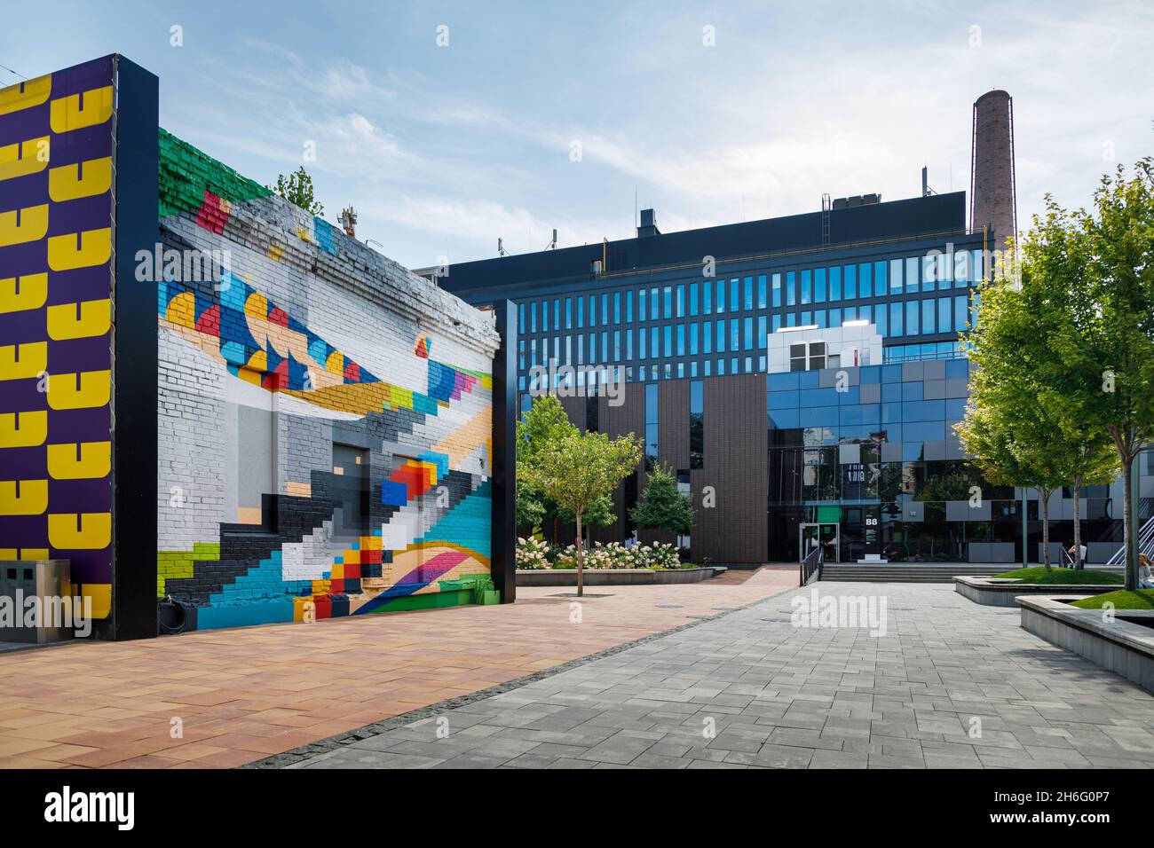Kyiv, Ukraine - August 20 2021: The modern buildings of the innovation ...
