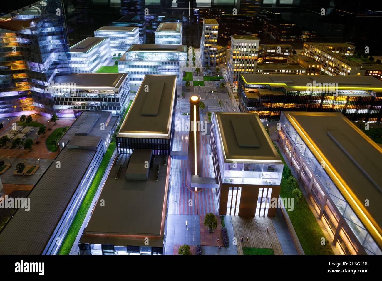 Kyiv, Ukraine - August 20 2021: The 3D model of the innovation district ...