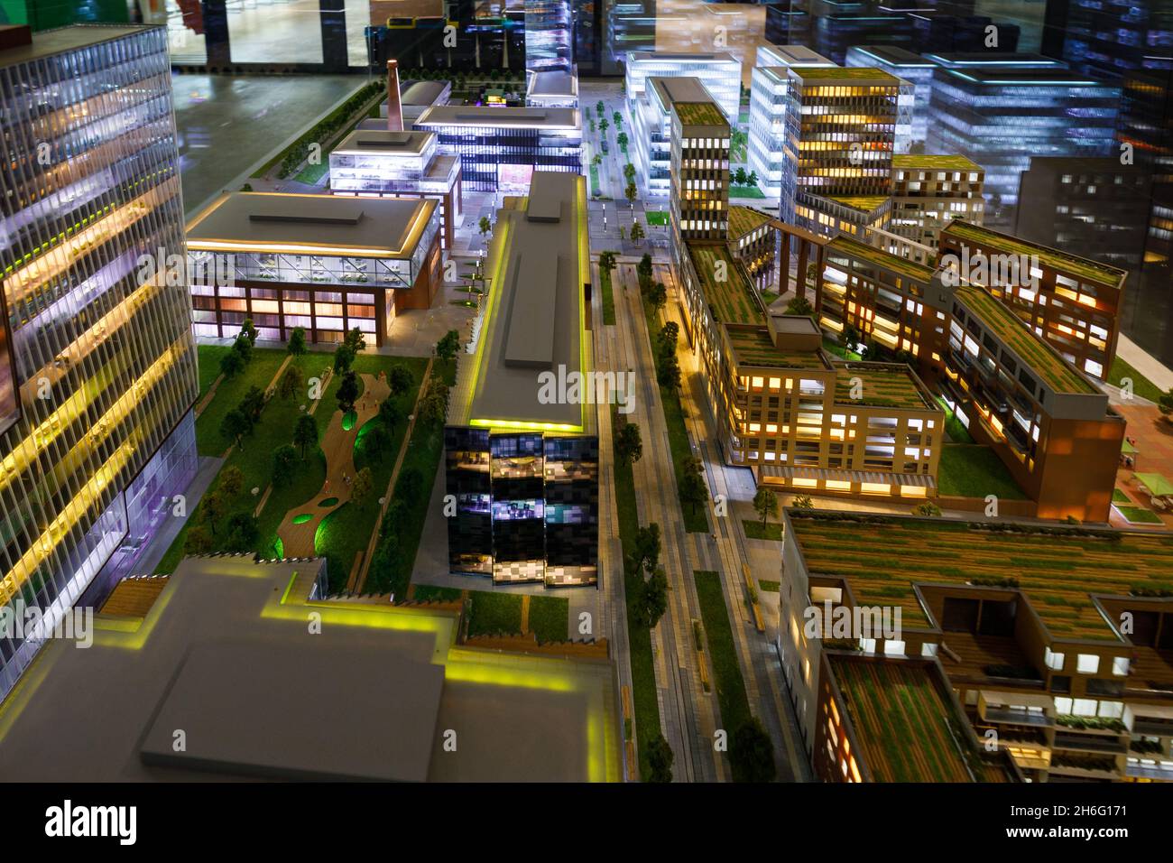 Kyiv, Ukraine - August 20 2021: The 3D model of the innovation district ...