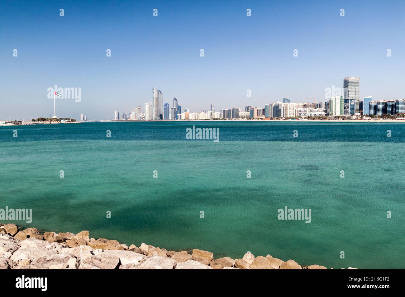 Skyline Of Abu Dhabi Uae Stock Photo Alamy