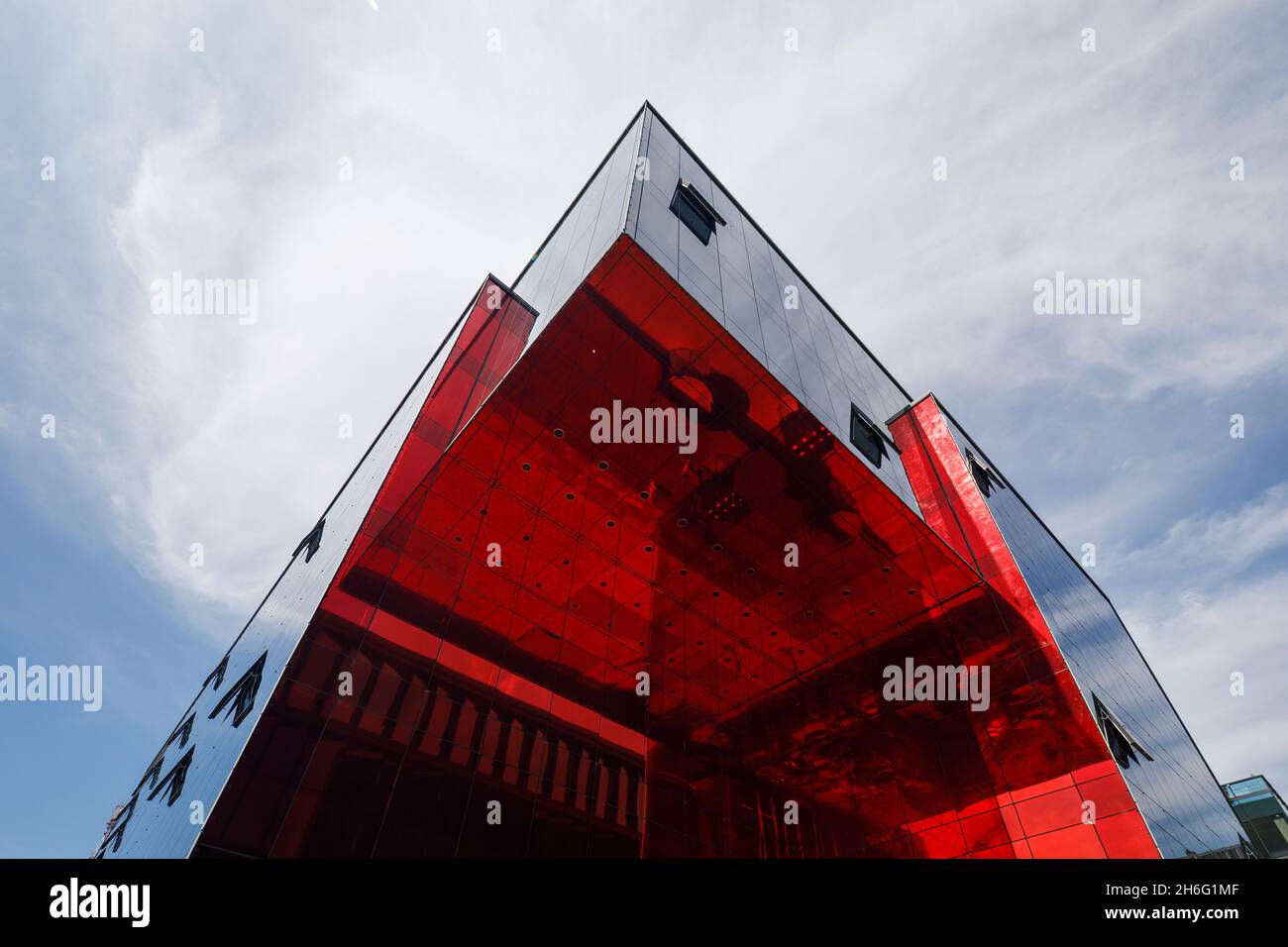The red glass modern building in Kyiv, Ukraine Stock Photo - Alamy