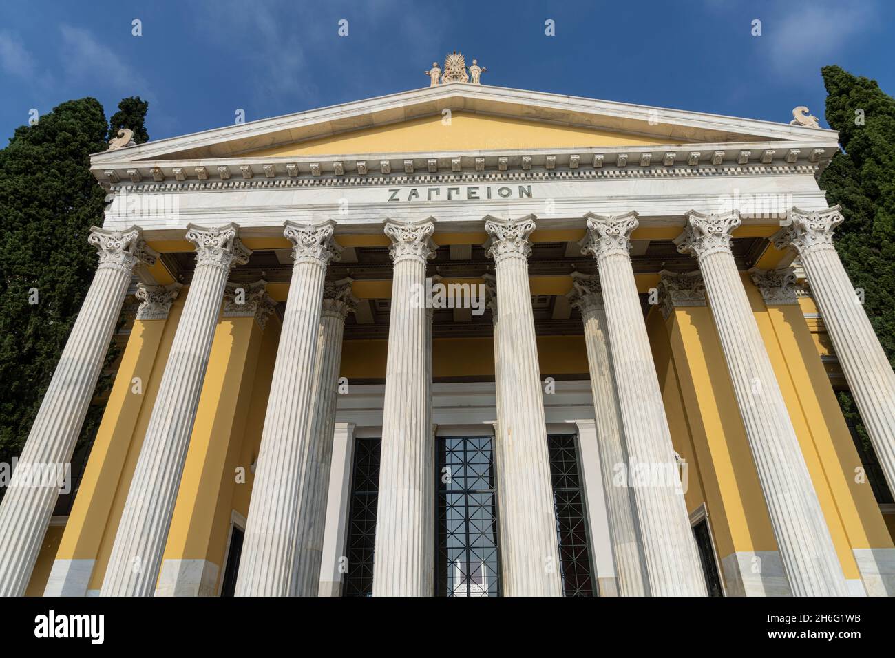 Athens, Greece. November 2021. Panoramic exterior view of the Zappeion ...