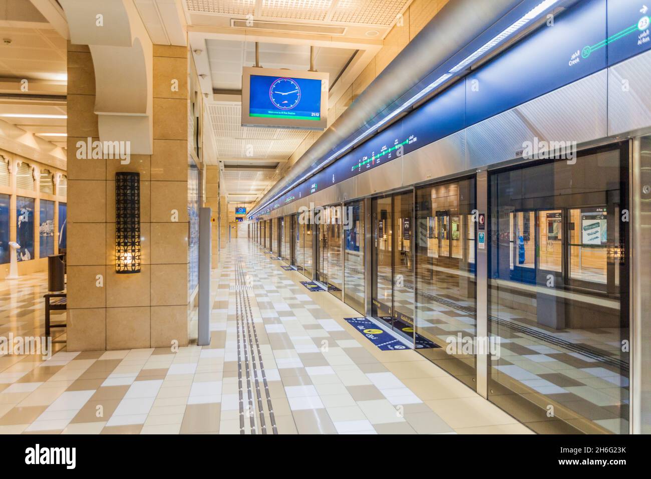DUBAI, UAE - MARCH 10, 2017: Interior of a metro station in Dubai, UAE ...