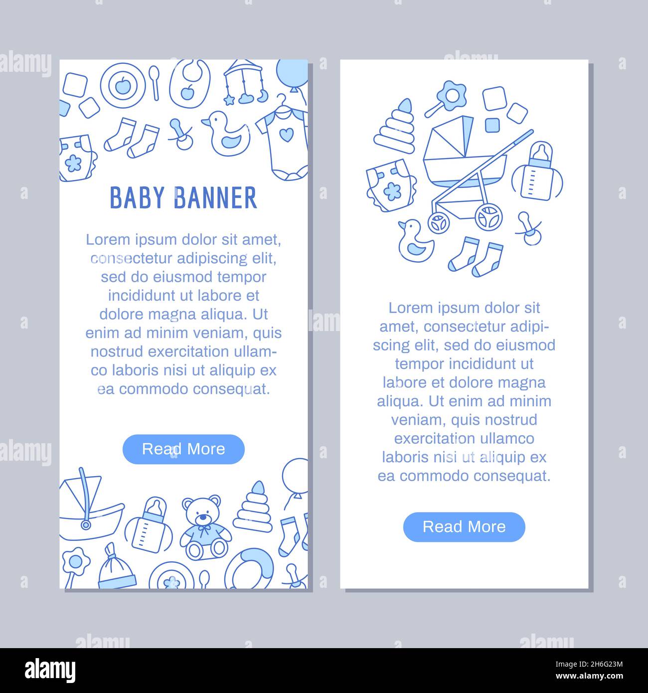 Baby store thin line banner template Stock Vector Image & Art - Alamy