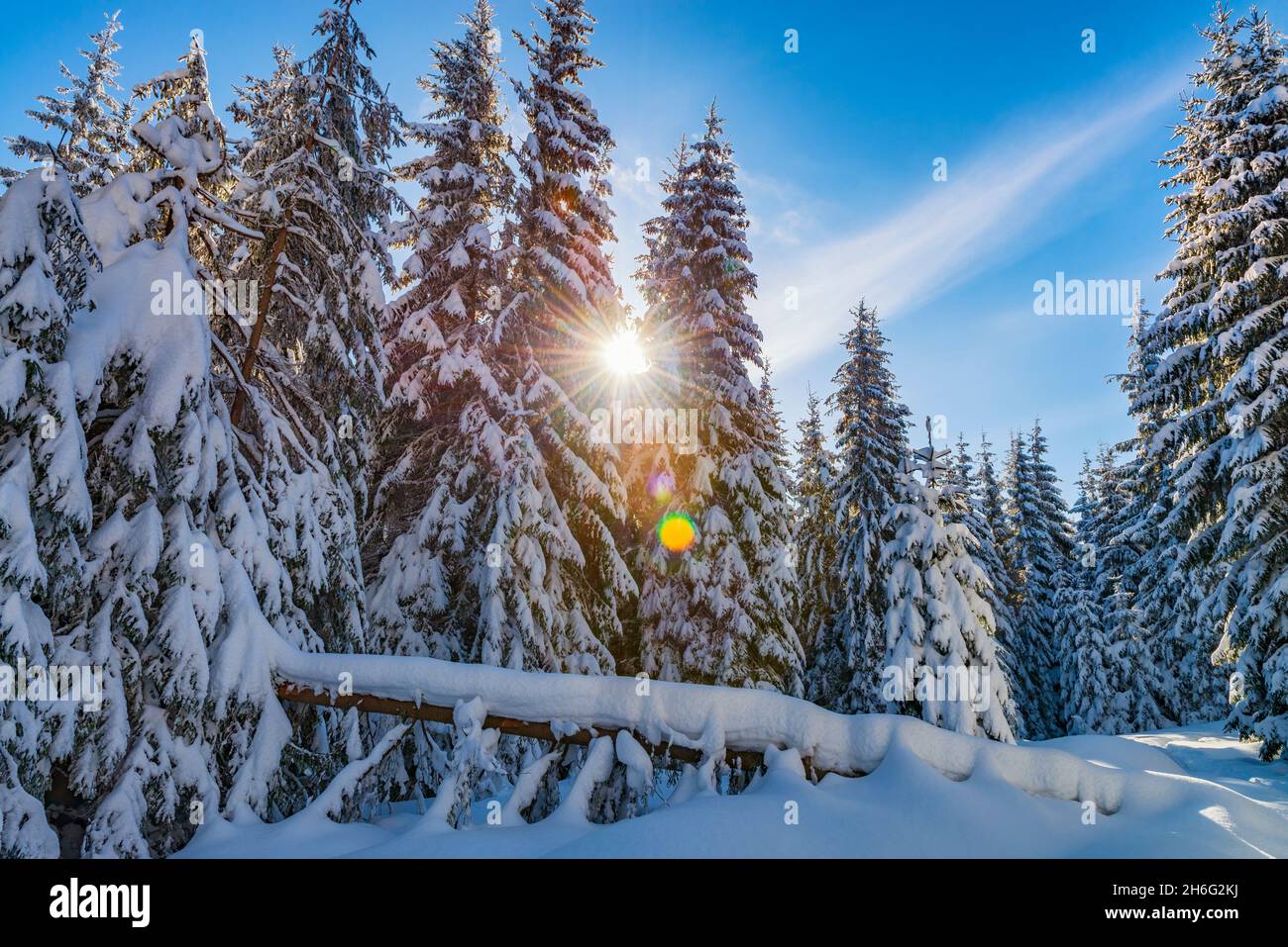 Winter fairytale landscape. Real winter with deep snow. Amazing ...