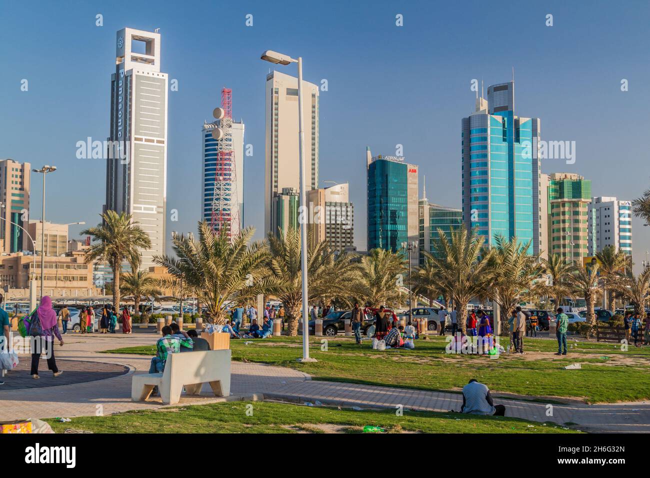 KUWAIT CITY, KUWAIT - MARCH 17, 2017: Skyline of Kuwait CIty from the ...