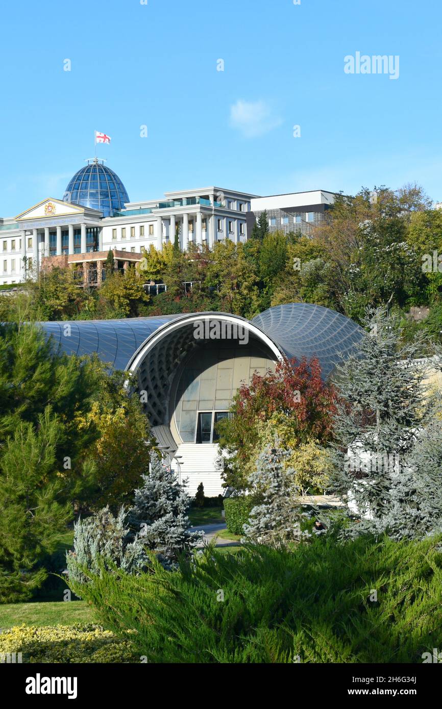 Tbilisi, Georgia - October 24, 2021: The panorama of the Georgian ...