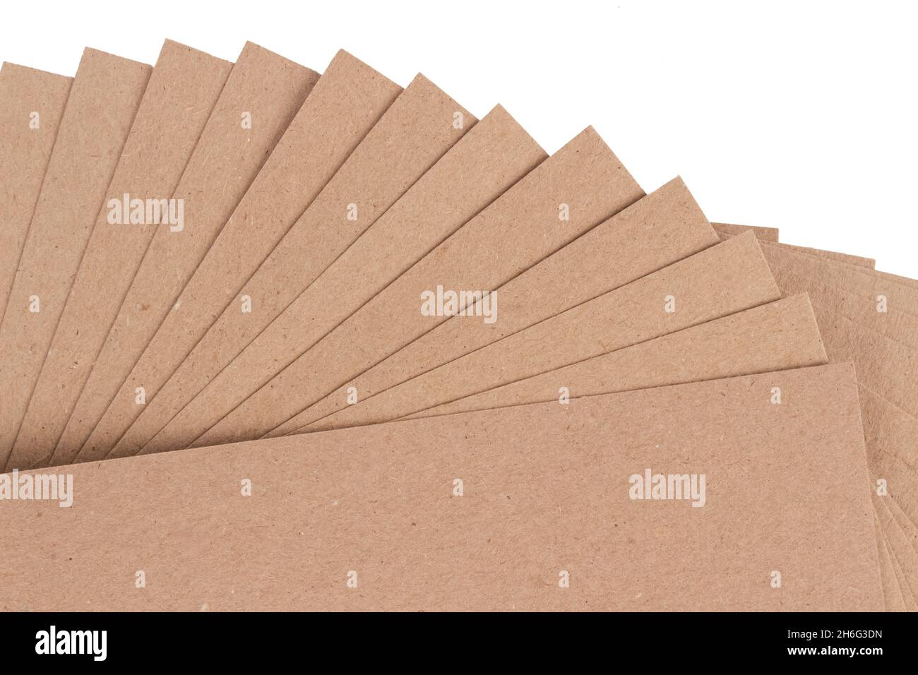 Set of cardboard layer pads, sheets of recycled paperboard isolated on ...