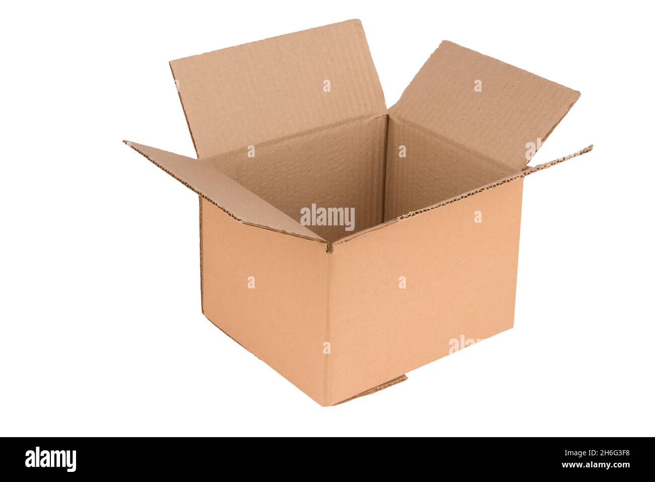 Square cardboard box isolated on white. Carton box for storaging or ...