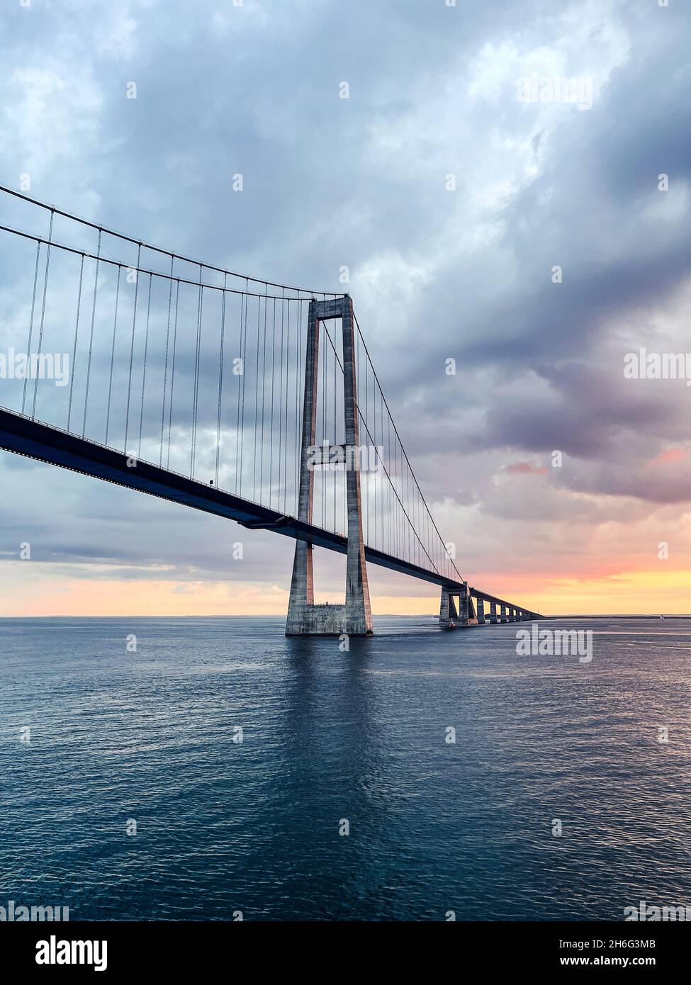 Storebælt Bridge Big belt bridge, Denmark Stock Photo - Alamy