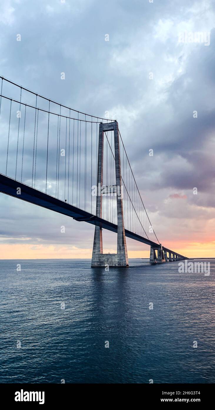 Storebælt Bridge Big belt bridge, Denmark Stock Photo - Alamy