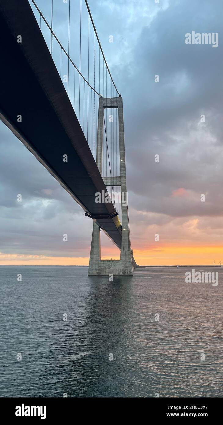 Storebælt Bridge Big belt bridge, Denmark Stock Photo - Alamy