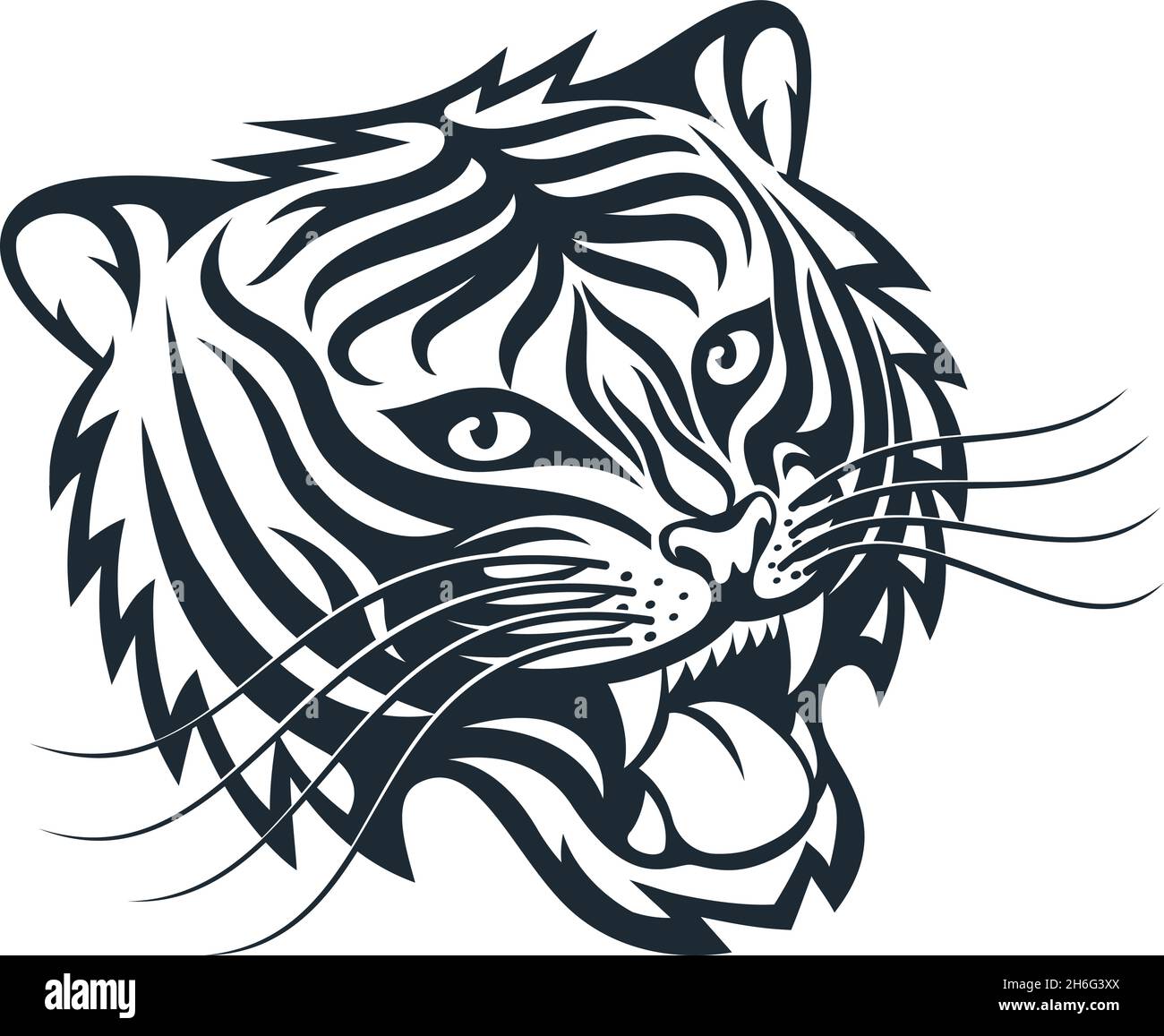 Tigress head tattoo Stock Vector Image & Art - Alamy