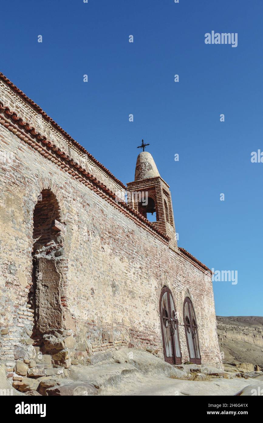 The Uplistsikhe cave complex near Gori, Georgia. Three-nave basilica on ...