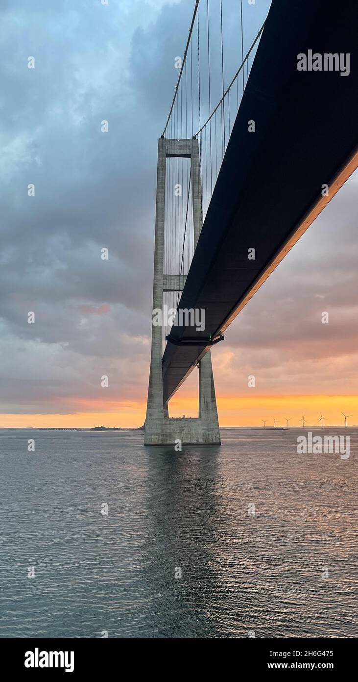 Storebælt Bridge Big belt bridge, Denmark Stock Photo - Alamy