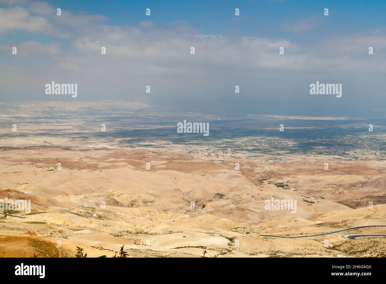 Landscape of the Holy Land as viewed from the Mount Nebo, Jordan Stock ...