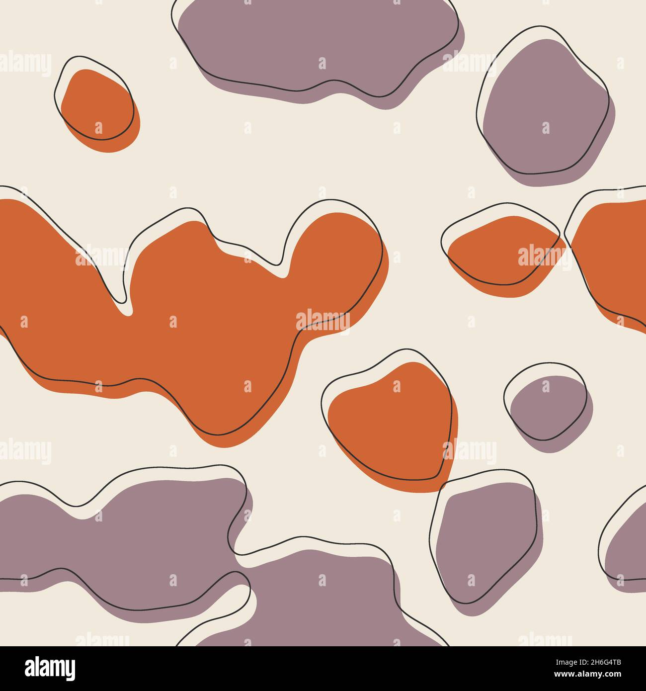 Seamless abstract organic blog shapes in various colors with offset ...