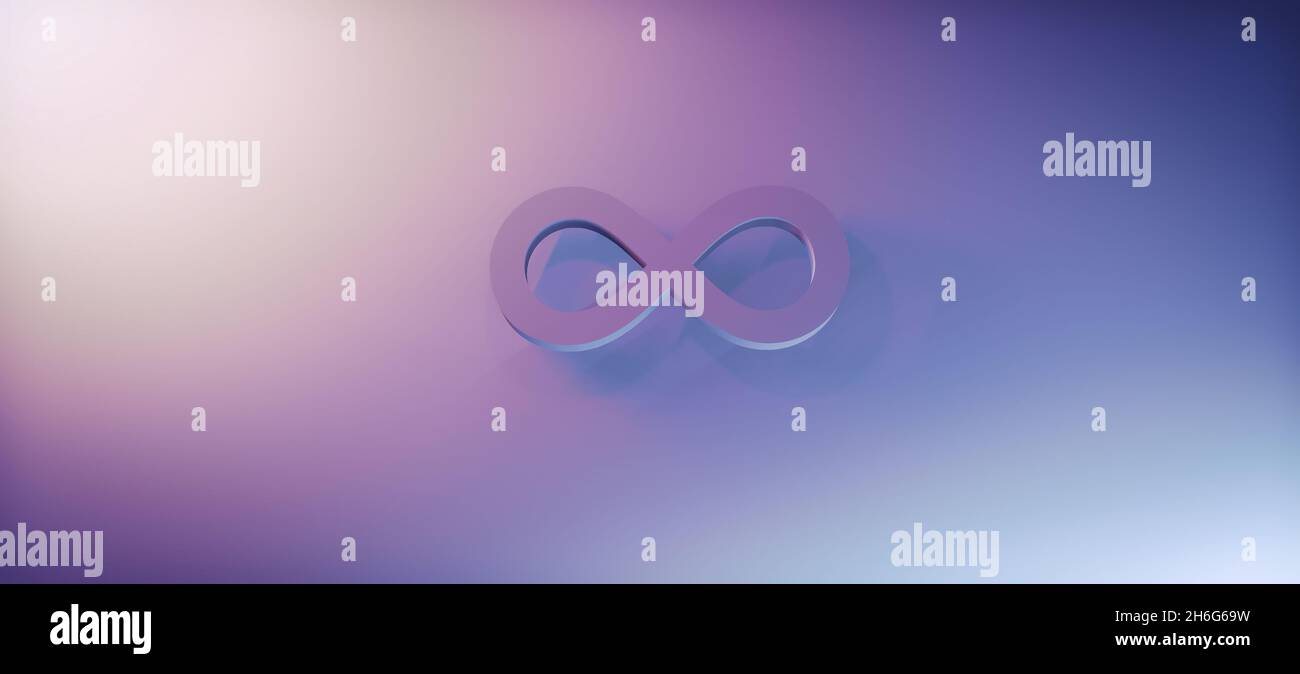 Purple infinity symbol in the gradient background Stock Photo - Alamy