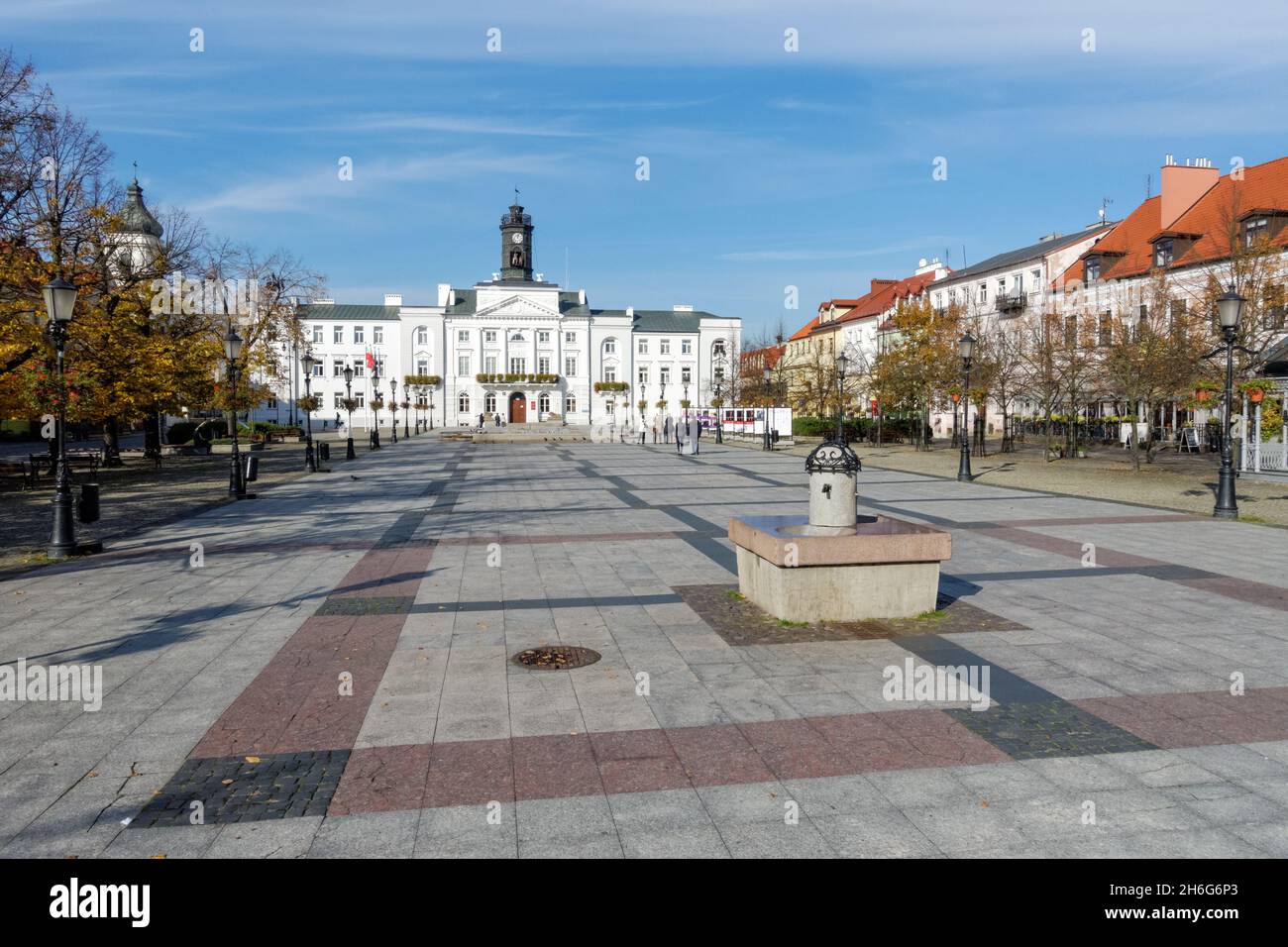 Neo-Classical town hall in the Old Market Square in Plock Poland Stock ...