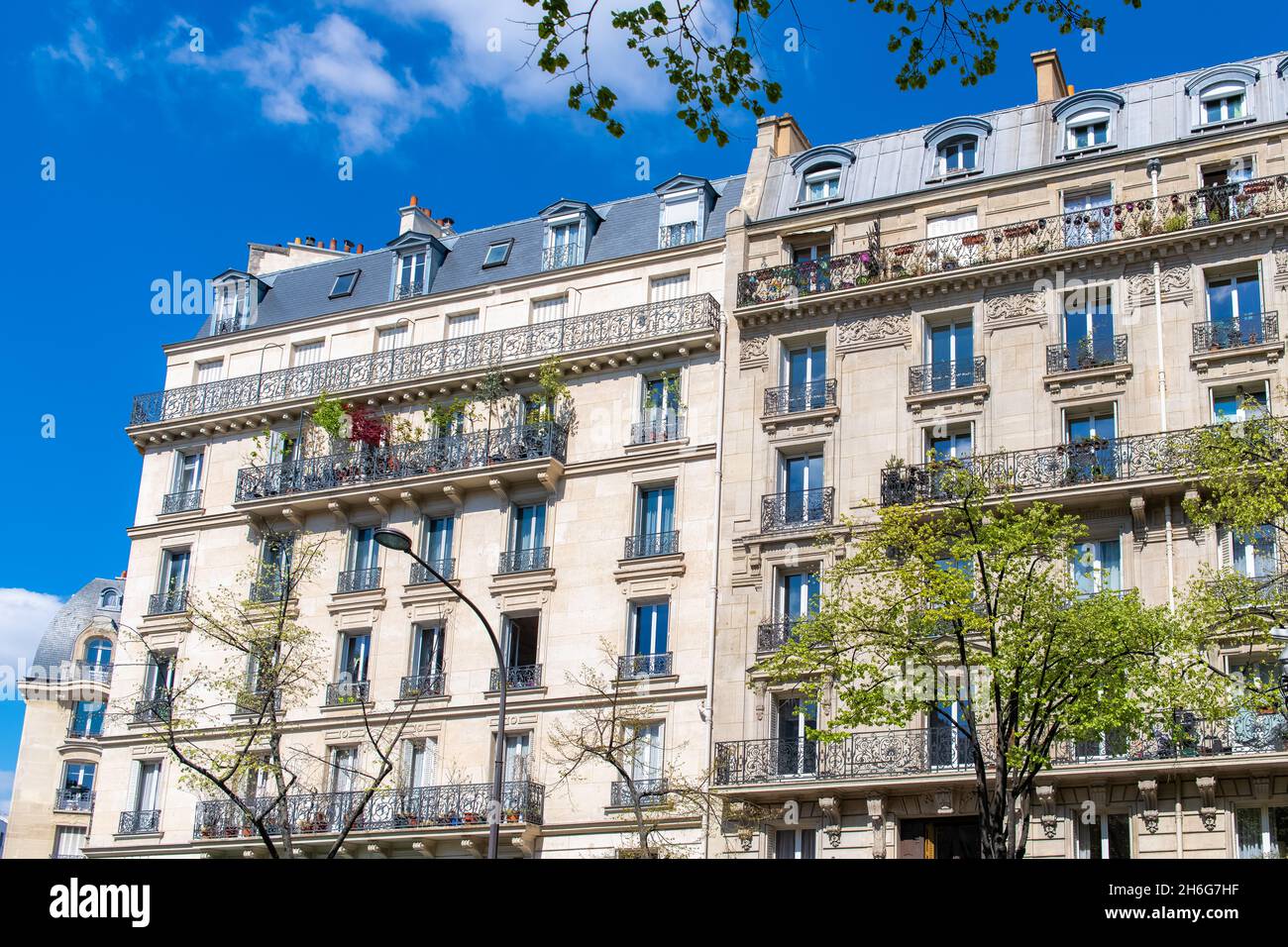 Paris, typical buildings boulevard Parmentier, in the 11th ...