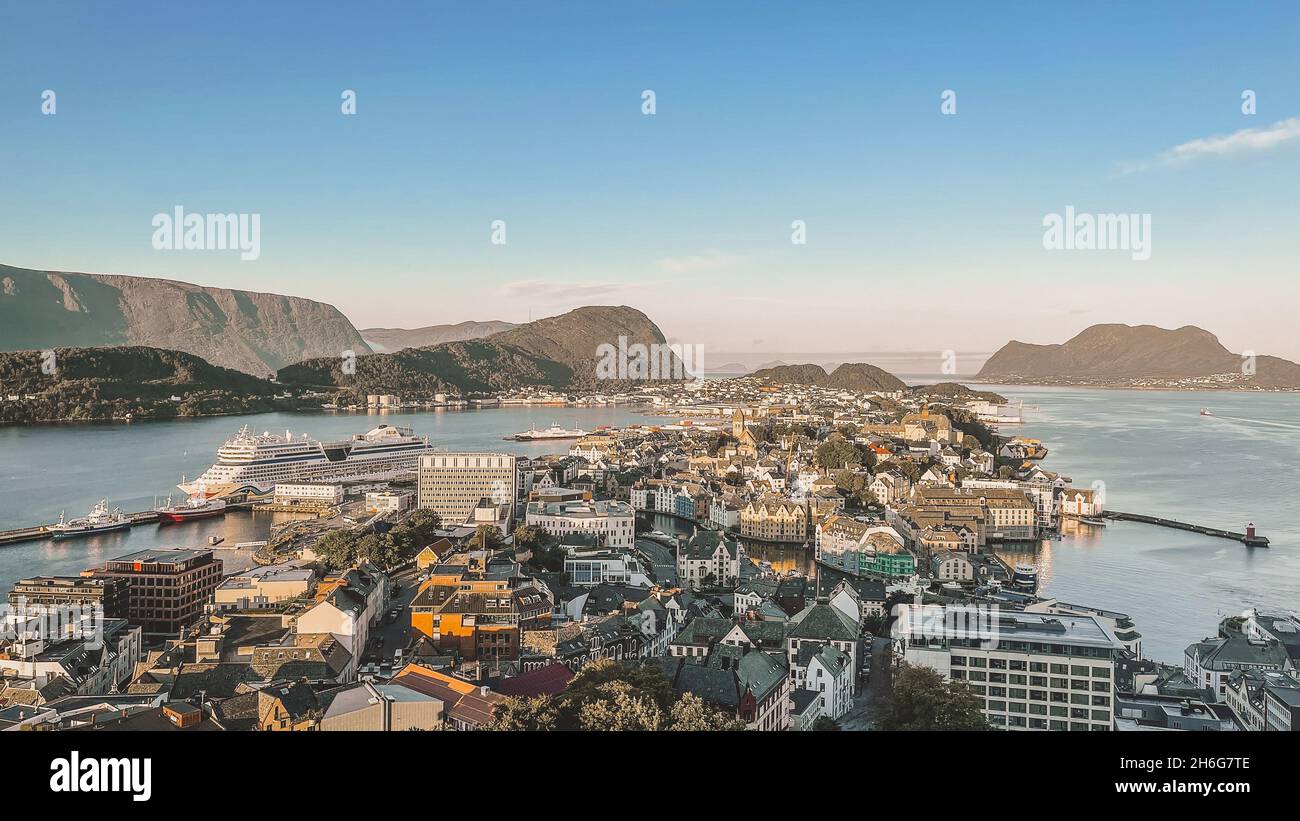 Alesund panorama from aksla mountain hi-res stock photography and ...