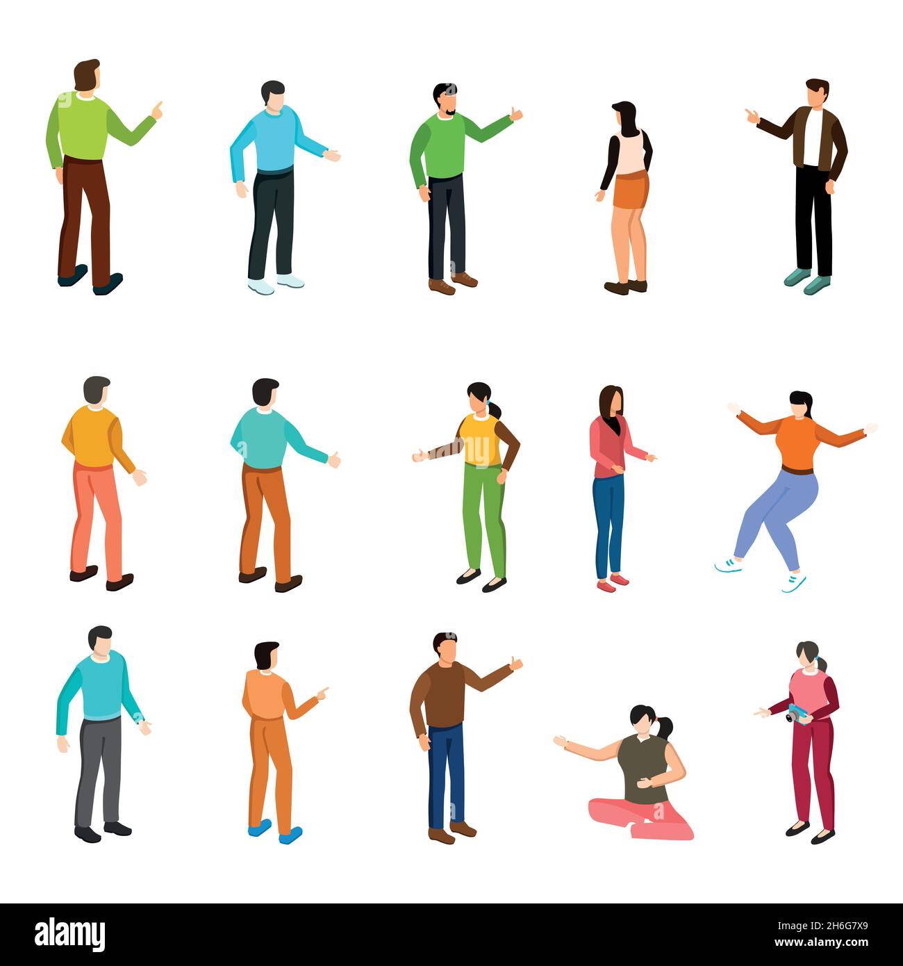 Set of people in flat isometric style for your creative projects ...
