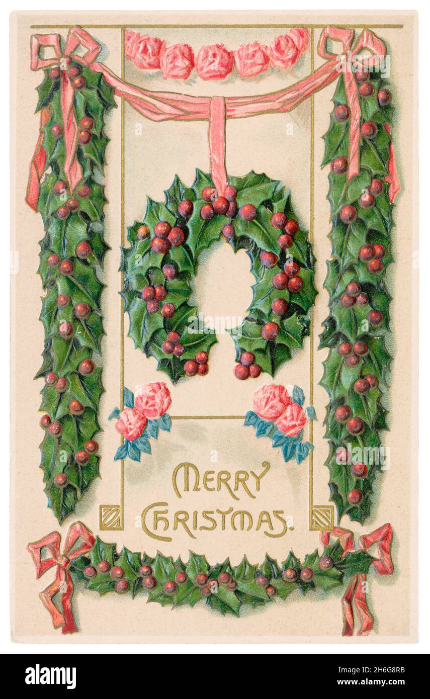 Vintage victorian Christmas postcard Stock Photo - Alamy