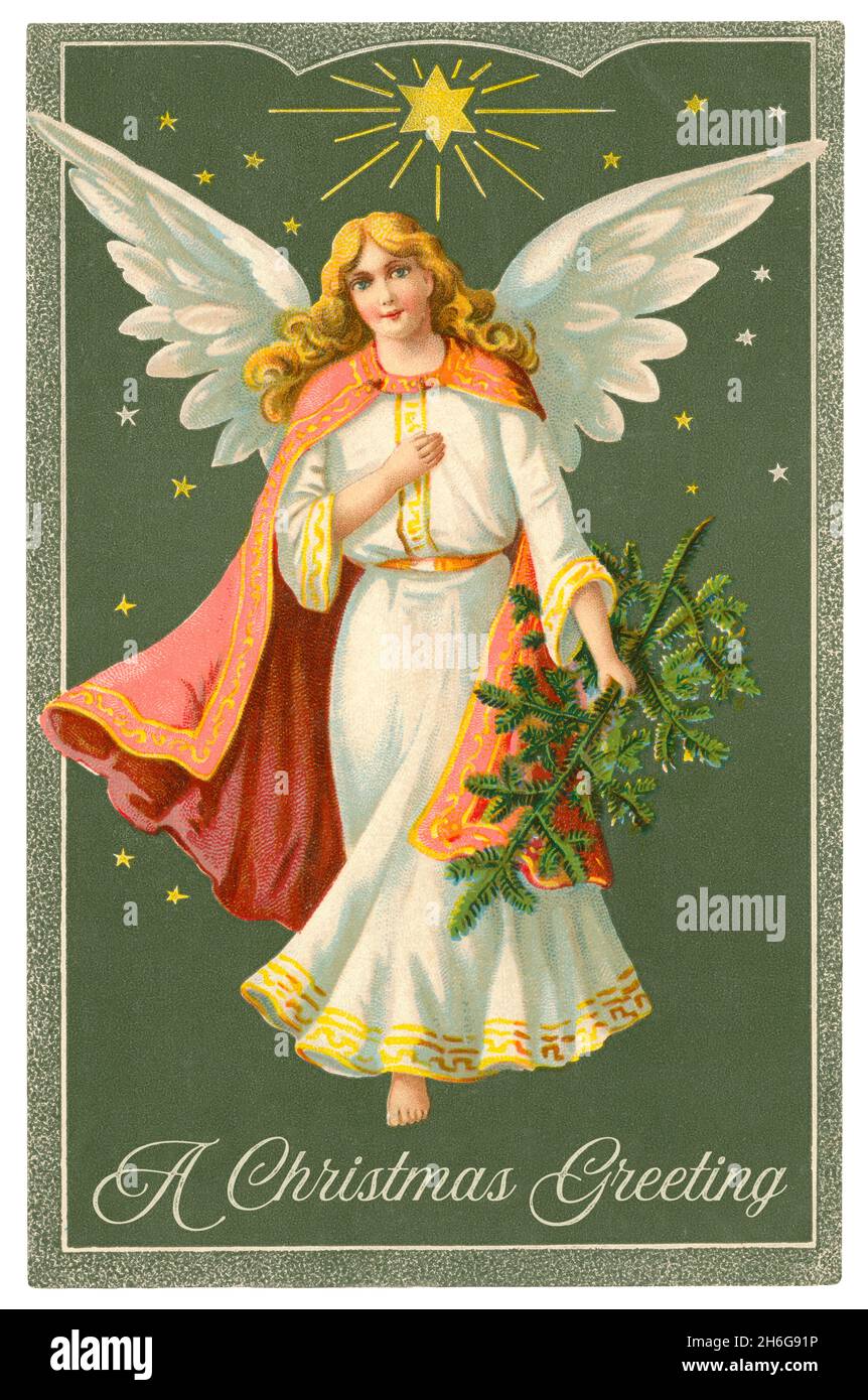 Vintage victorian Christmas postcard Stock Photo - Alamy