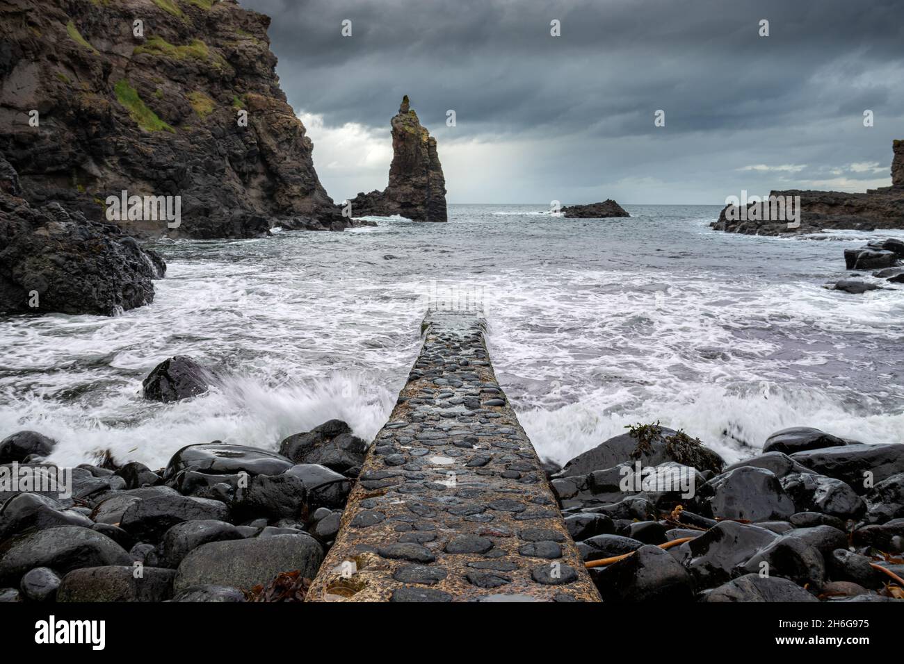 Portcoon Jetty on the Causeway Coast, Bushmills, County Antrim ...