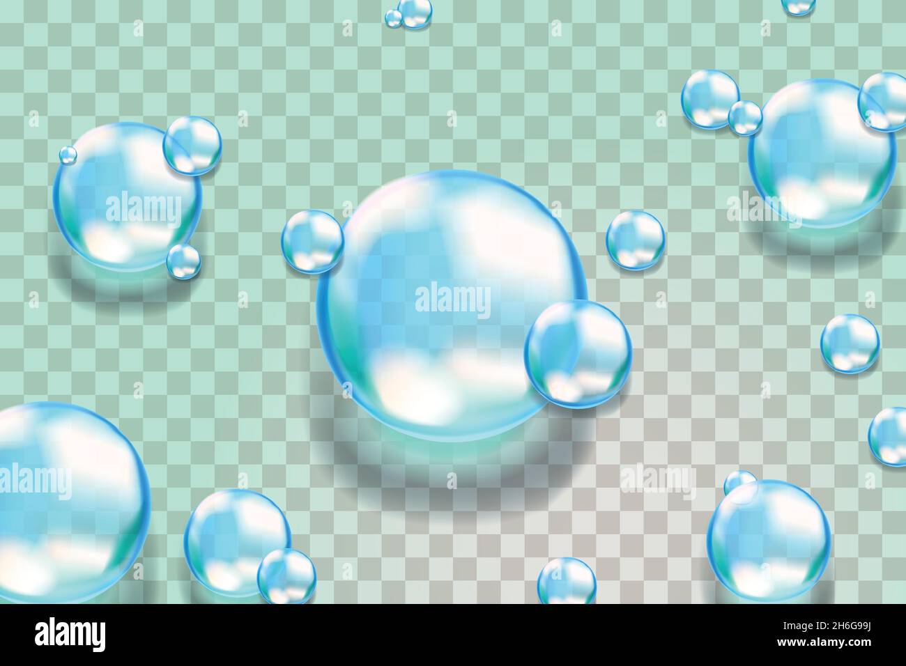 Realistic blue water drops on transparent background. Vector ...