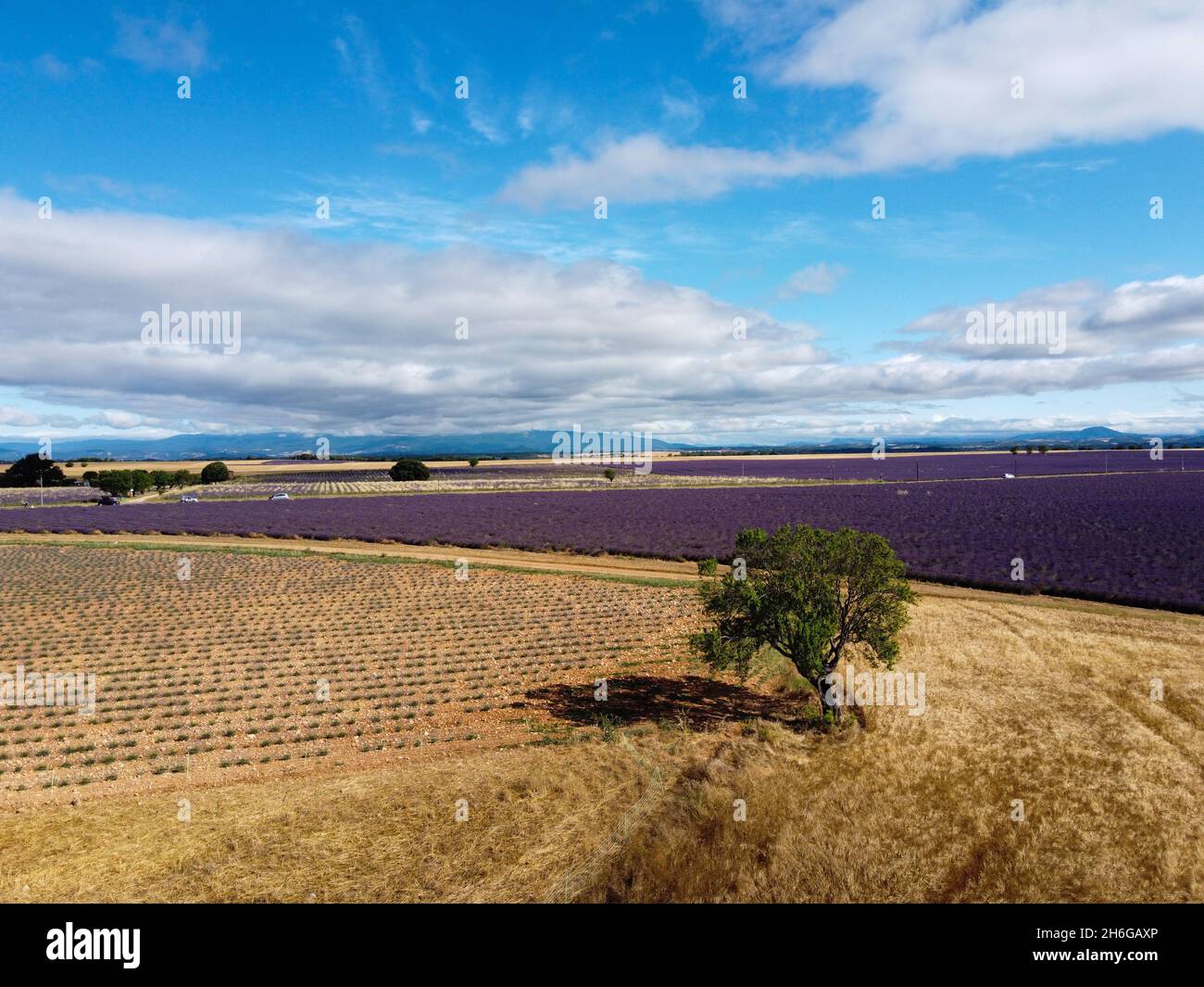 Touristic destination in South of France, aerial view on colorful ...