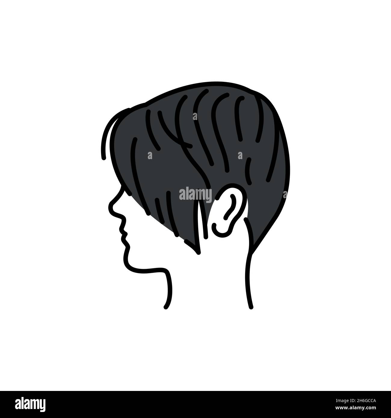 Woman short hair color line icon. Beauty industry. Hairdresser service ...