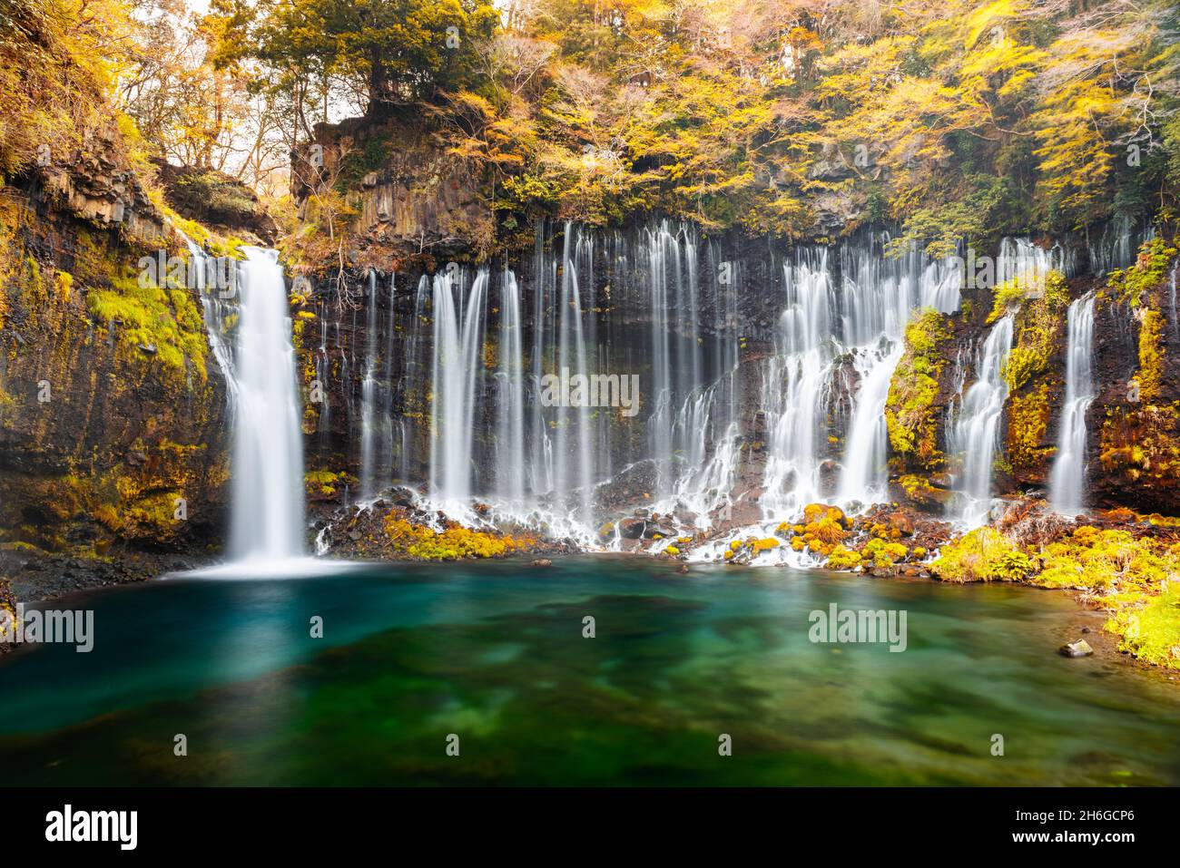 Shiraito Falls in Fujinomiya, Japan with autumn colors Stock Photo - Alamy
