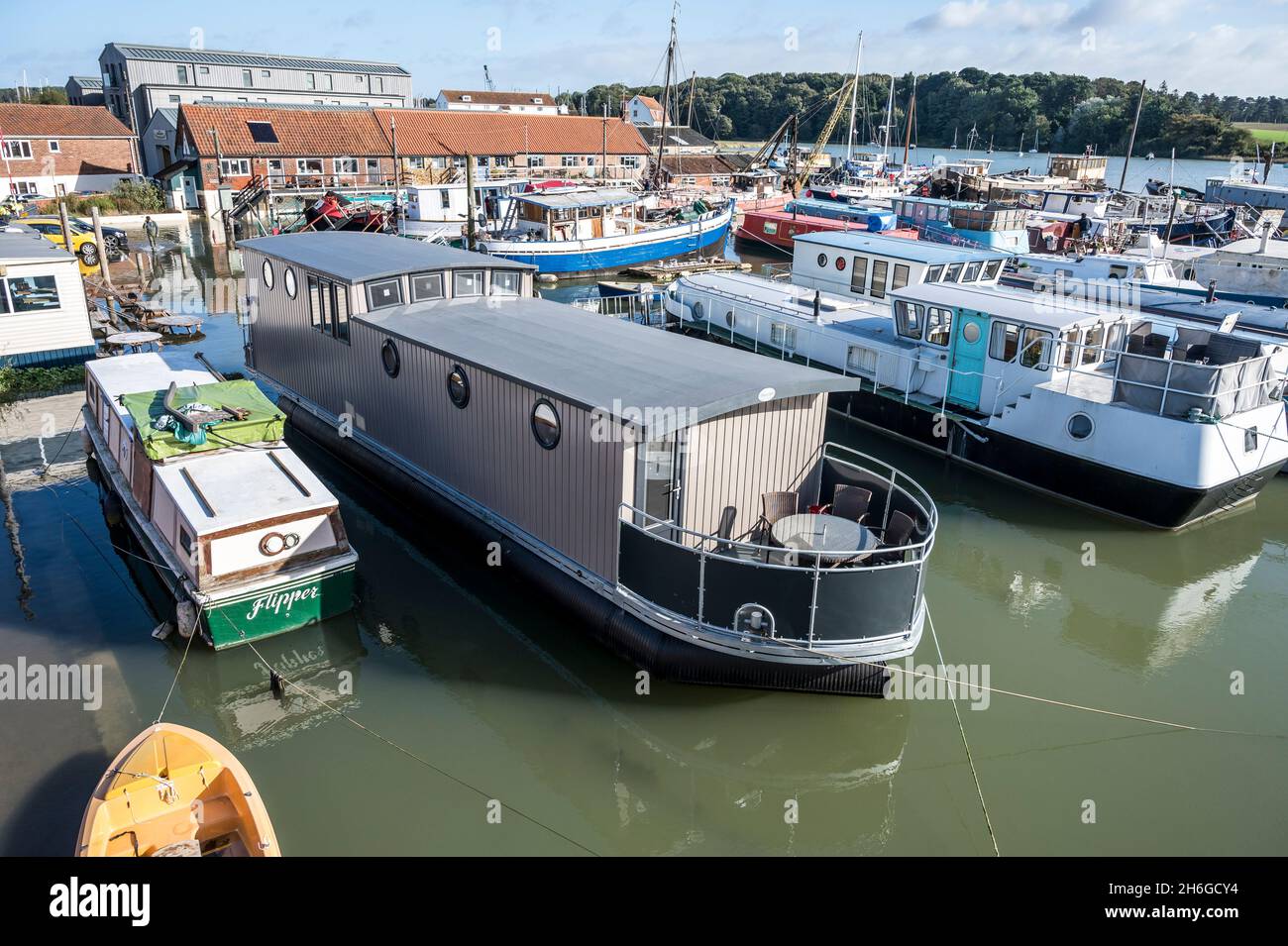 The image is of the marine harbour in the historical coastal town of ...