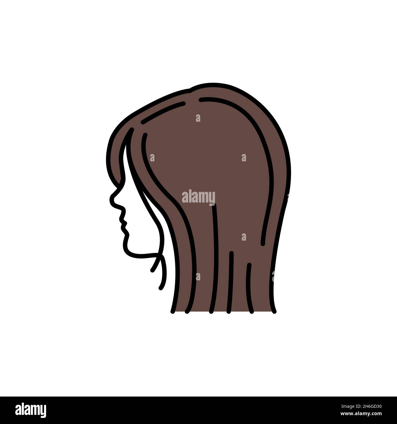 Woman hairstyle color line icon. Beauty industry. Hairdresser service ...