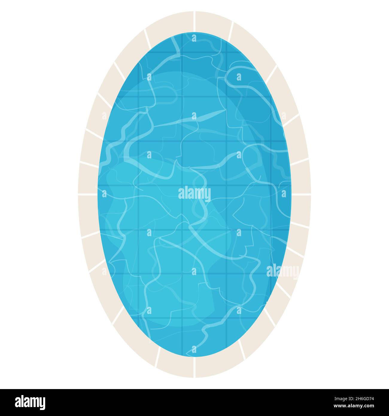 Swimming pool top view in cartoon style isolated on white background ...