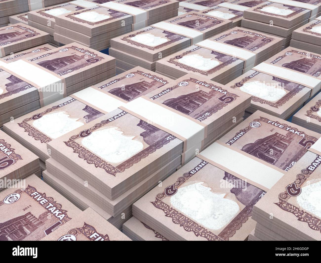 Money of Bangladesh. Taka bills. BDT banknotes. 5 Bengali. Business ...