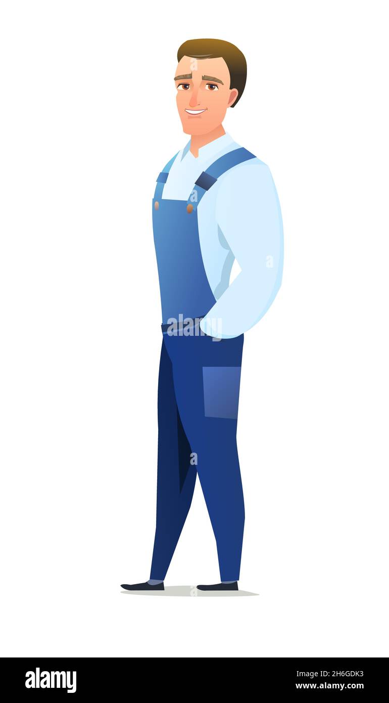 Man in overalls Stock Vector Images - Alamy