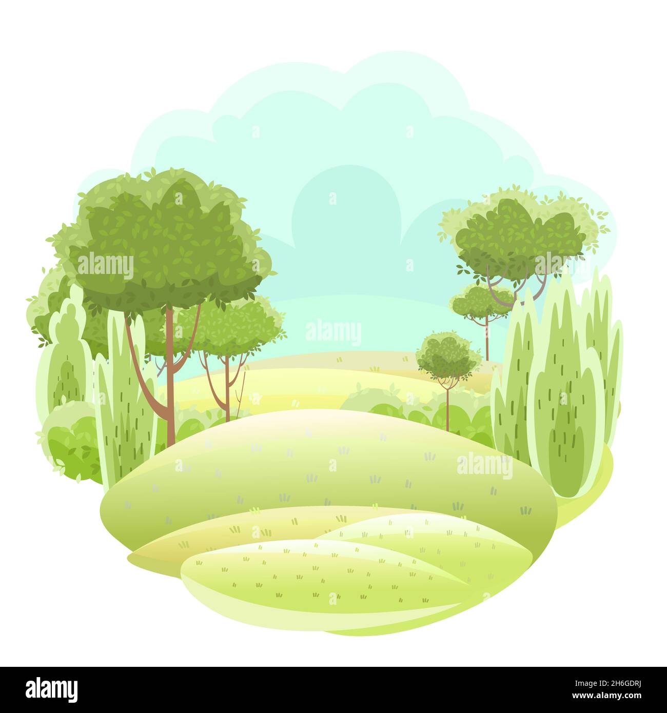 Round trees Stock Vector Images - Alamy