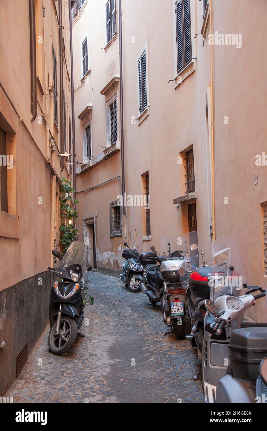 Residential facades in Rome Italy Stock Photo - Alamy