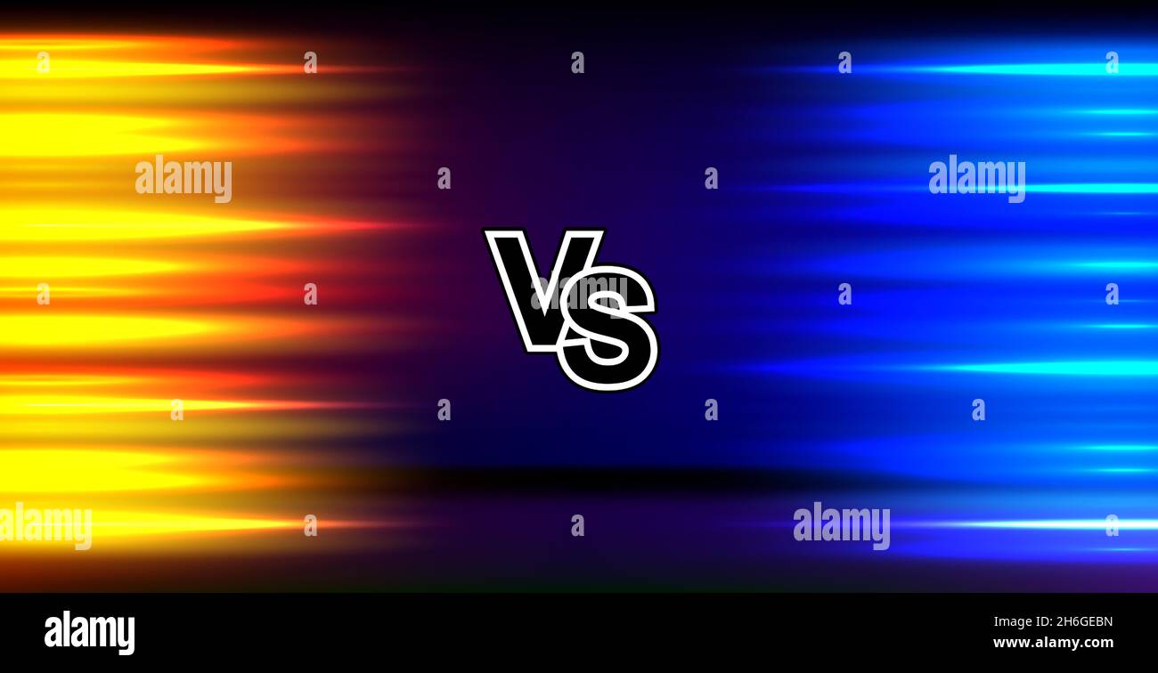 Fight night. Versus battle. Red blue versus gaming background design ...