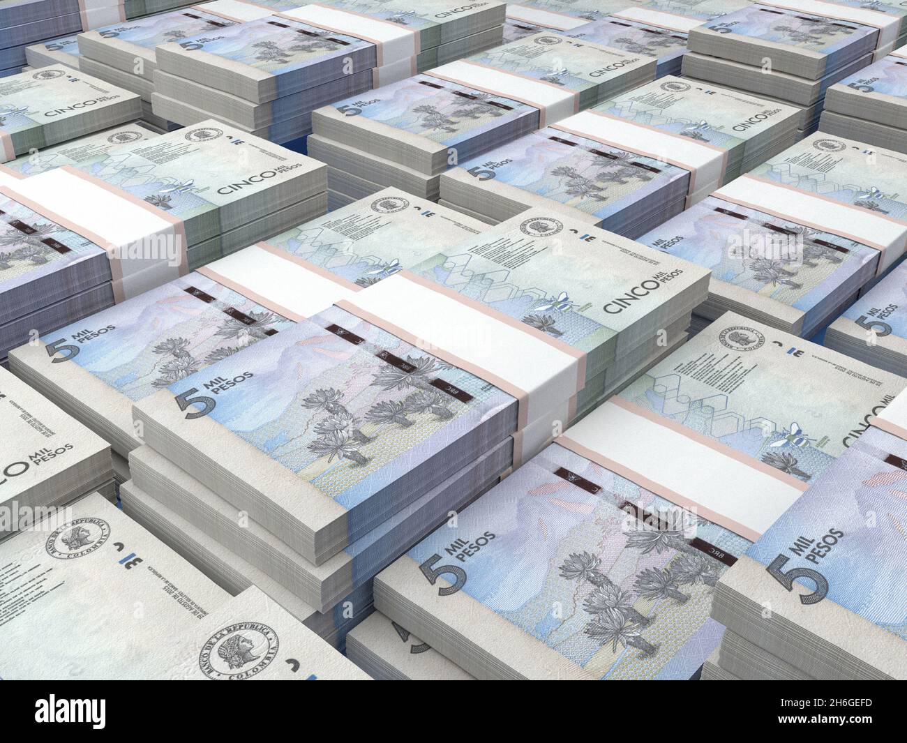 Money of Colombia. Colombian peso bills. COP banknotes. 5 pesos ...