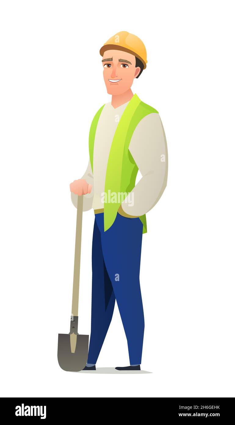 Happy worker in construction Stock Vector Images - Alamy