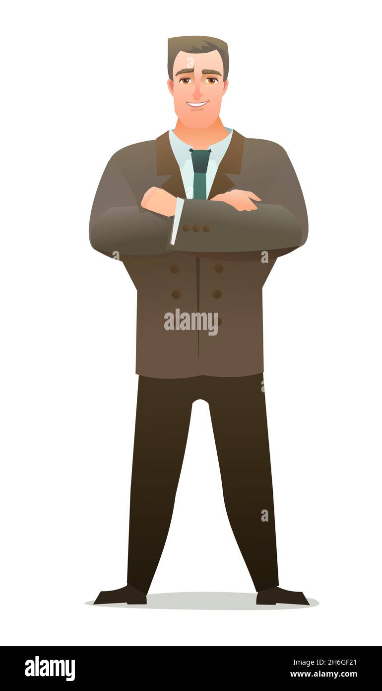 Successful businessman. Cheerful persons in standing pose. Man in ...