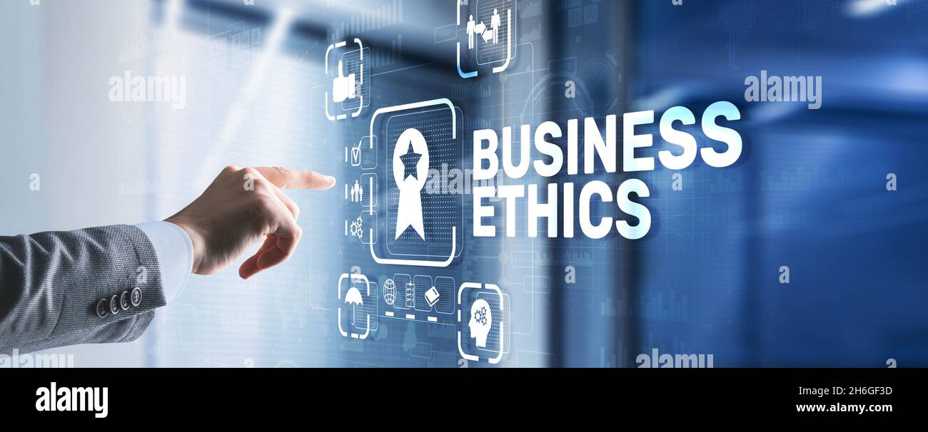Business ethics Behavior and manners concept. Businessman pressing ...